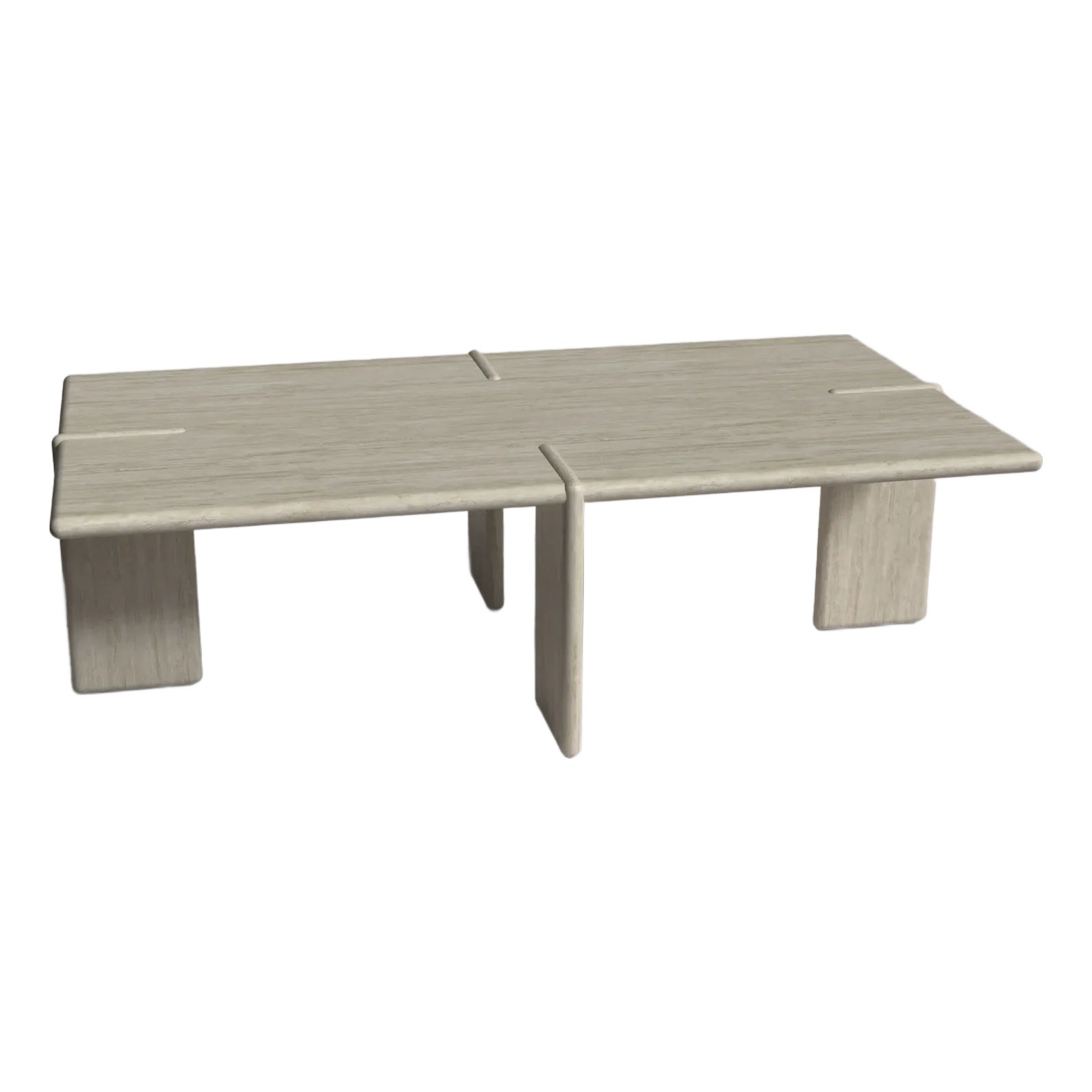 Luna Rectangular Travertine Coffee Table 55" | Chairish