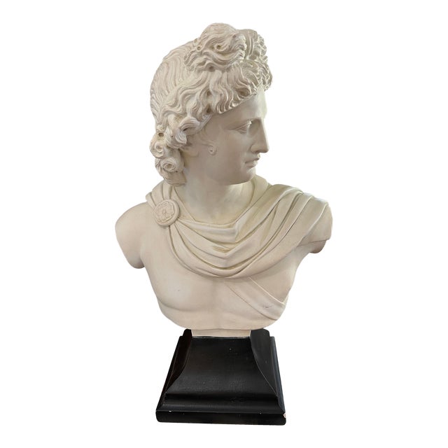 1991 Neoclassical Apollo Bust by Austin Sculptures | Chairish