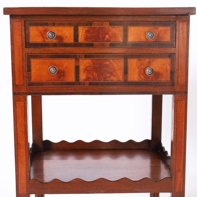 Antique Pair of English Two Drawer Stands | Chairish