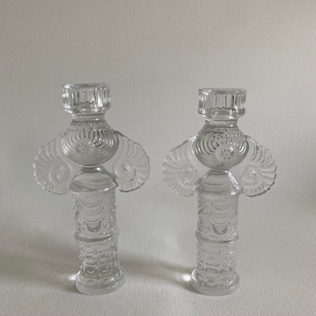 1980s Rosenthal Studio Line Folk Art Angel Glass Candlesticks ...