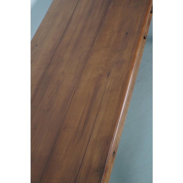 20th Century Rustic Farmhouse French Fruitwood Dining Table, 1890s ...