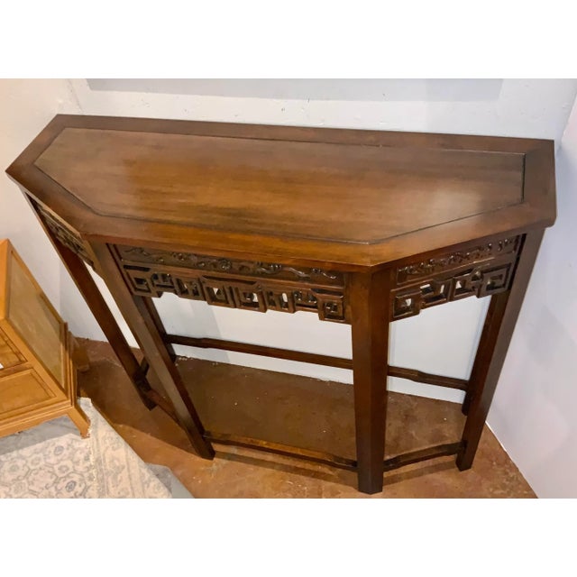 Antique Asian Carved Wood Console Table | Chairish