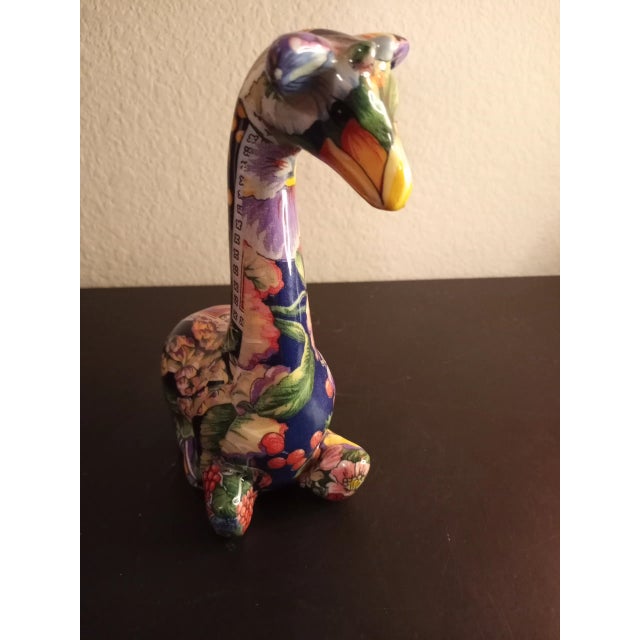 Decoupage Sitting Giraffe Figurine | Chairish