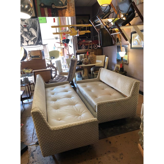Mid Century Modern Dunbar Open Back Sofas Newly Upholstered - Set of 2 ...