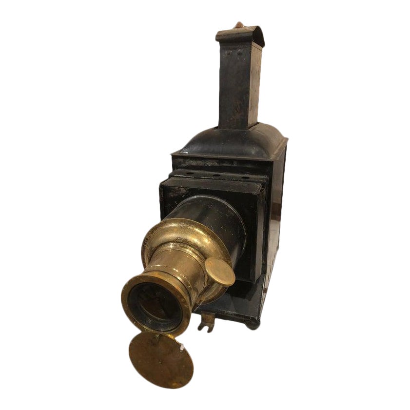 Late 19th Century German Polished Brass “Magic Lantern” | Chairish