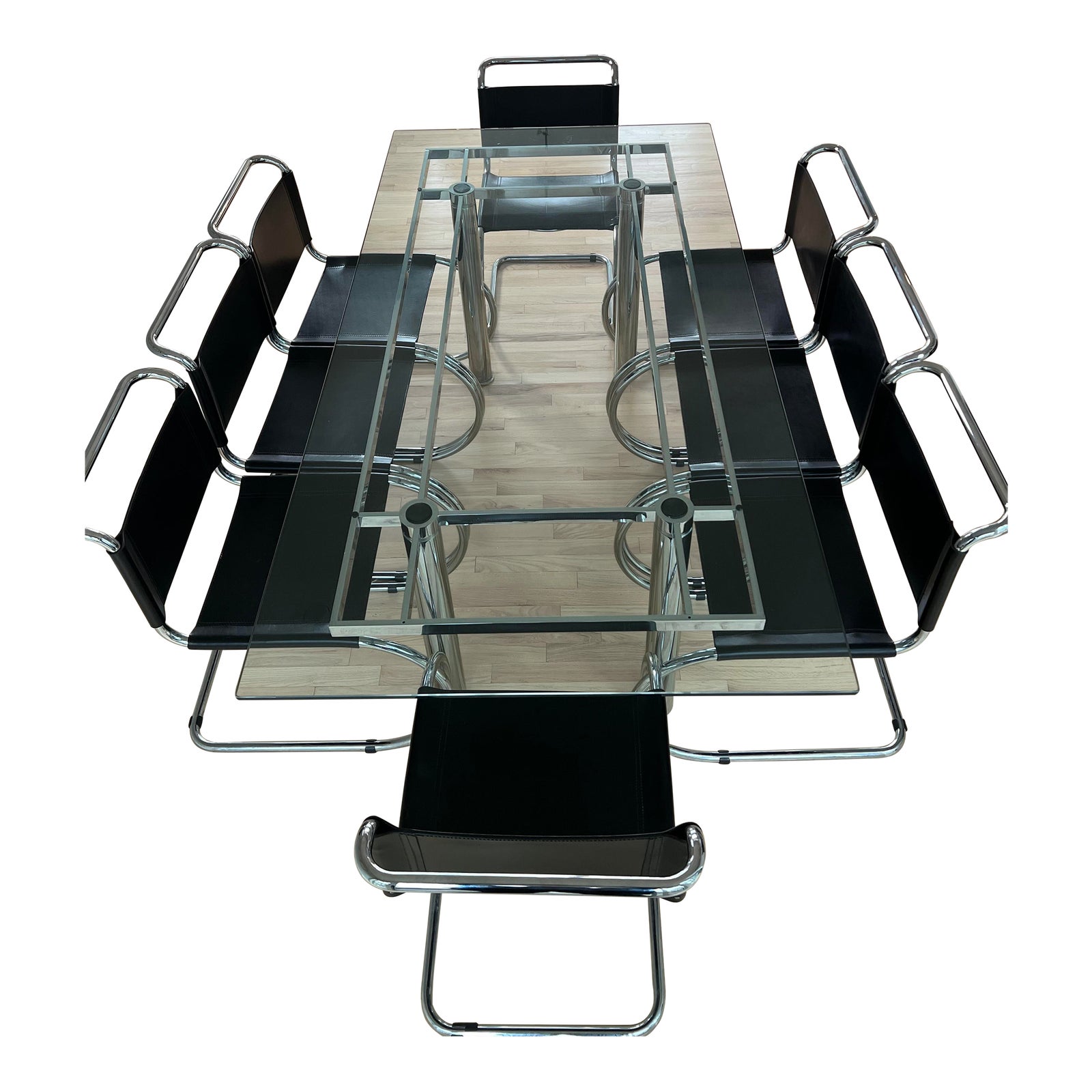 1970s Attributed to Knoll Mid-Century Dining Set of 10 | Chairish