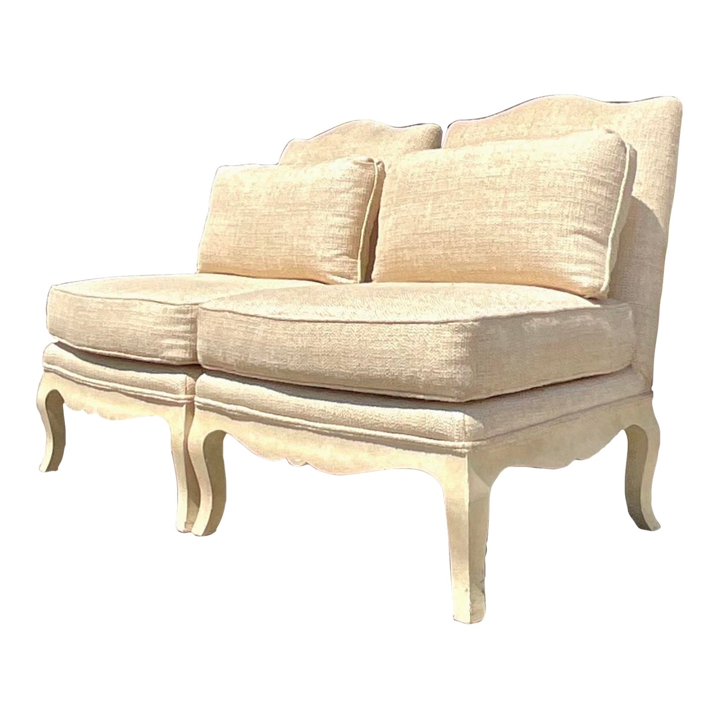 Vintage Regency Camel Back Slipper Chairs- a Pair | Chairish