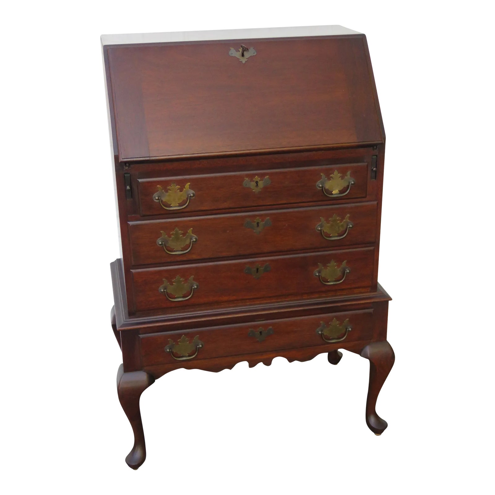 Taylor Queen Anne Mahogany Small Secretary Writing Desk | Chairish