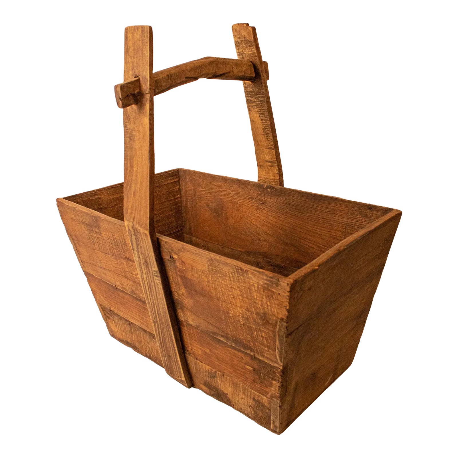 Grain Box With Wood Handle Rectangle | Chairish