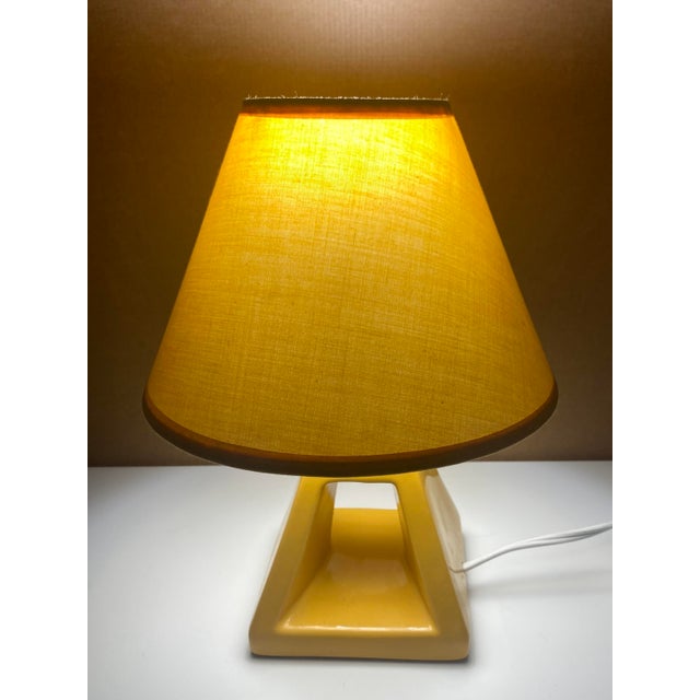 Late 20th Century Yellow Mid-Century Modern Ceramic Lamp With Keyhole ...