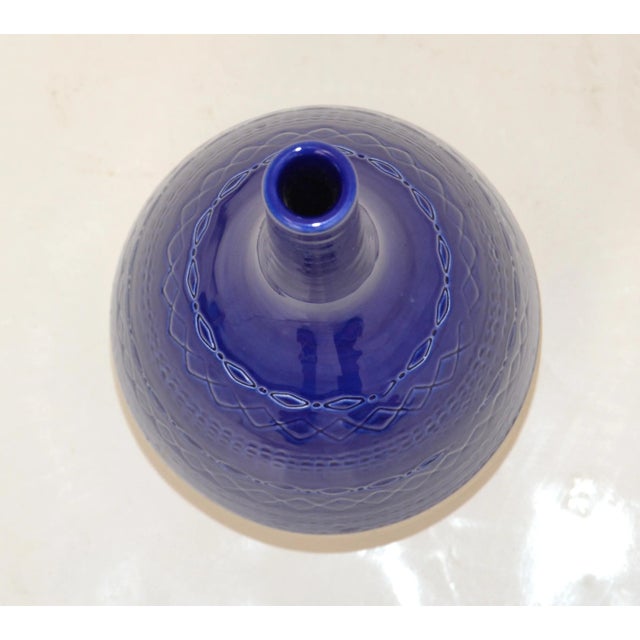 Mid-Century Modern Cobalt Blue & White Bitossi Style Ceramic Tadinate ...