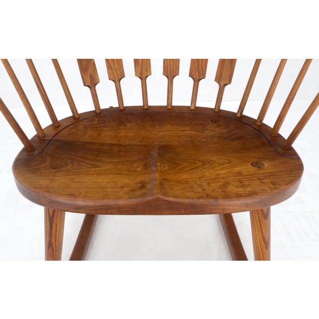 Very Fine Artist Signed Studio Made Solid Chestnut Rocking Chair Peg ...