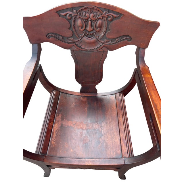 Late 19th Century Hand Crafted Gothic North Wind Chair | Chairish