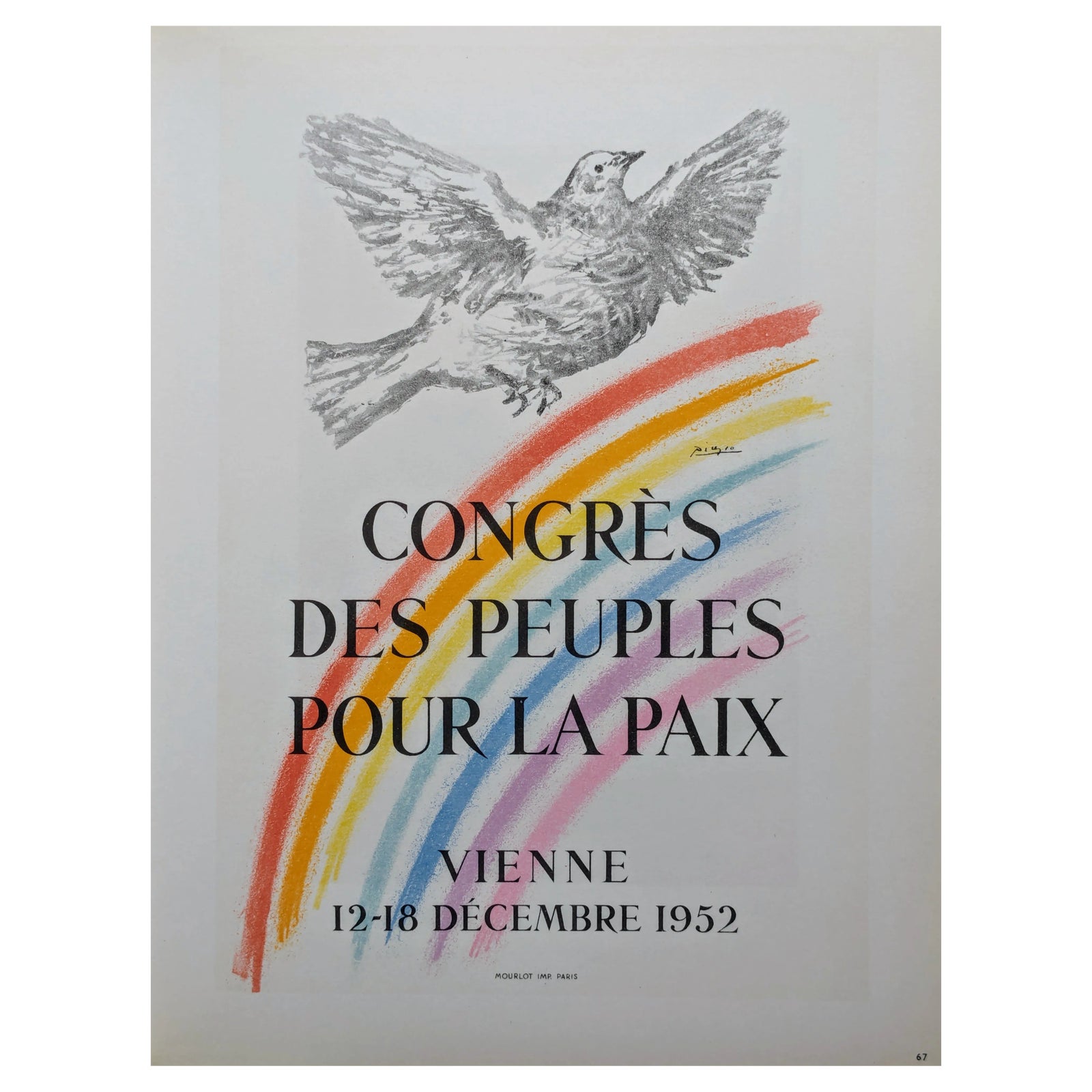 Pablo Picasso, National People's Congress, Vienna, 1952, Lithograph ...