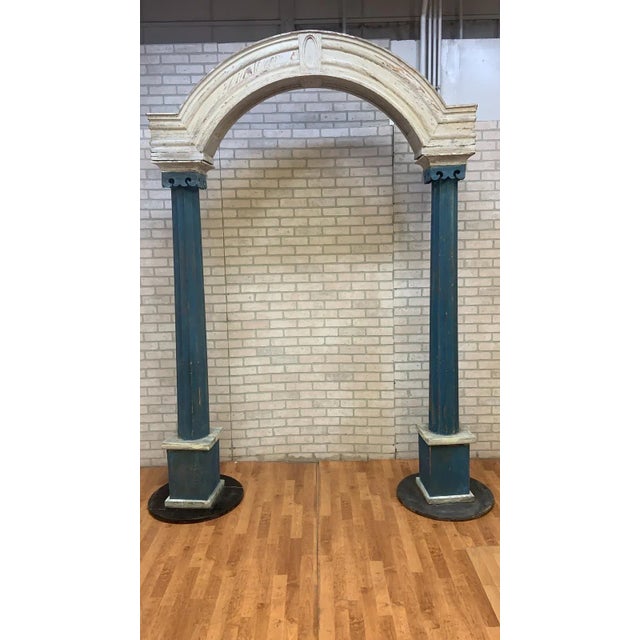 Early 1900s Vintage French Style Architectural Wood Crafted Dual ...