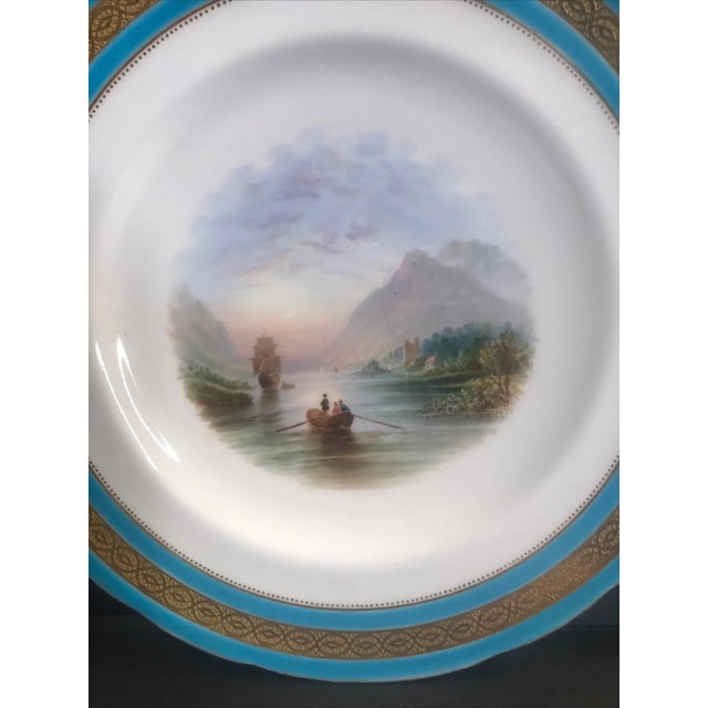 Pair of Antique English Porcelain Plates, Minton Marks, River View ...