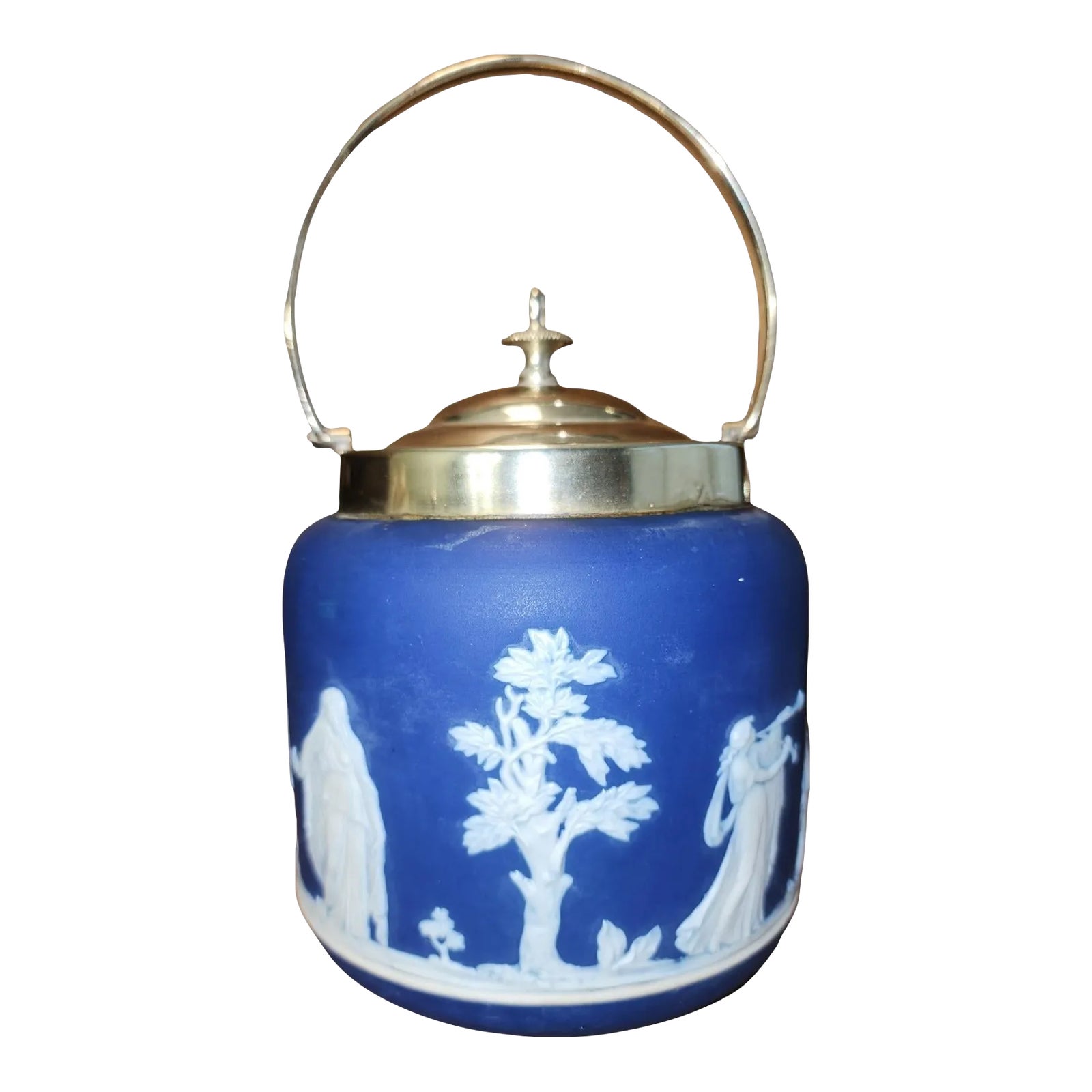 1920s Adams Tunstall of England Jasperware Biscuit Barrel | Chairish