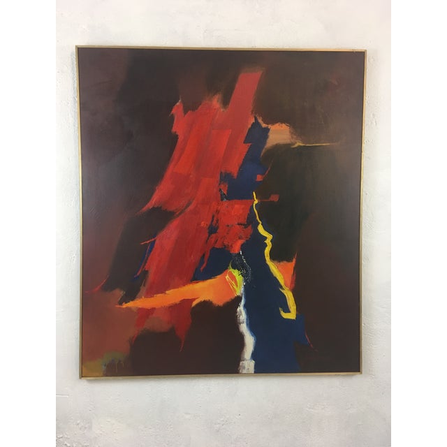 1980s Large Vintage Abstract, Signed | Chairish