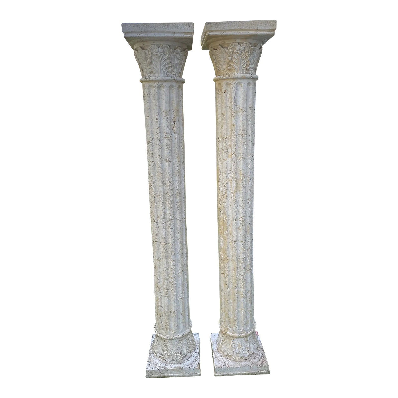 Pair of 1980s Corinthian Columns in Resin/Foam | Chairish