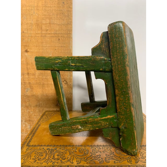 Late 19th Century Green Painted Wooden Cricket Bench | Chairish