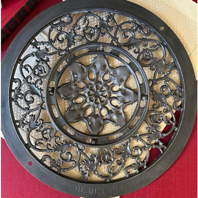 Antique Round Cast Iron Heat Register Victorian Grate | Chairish