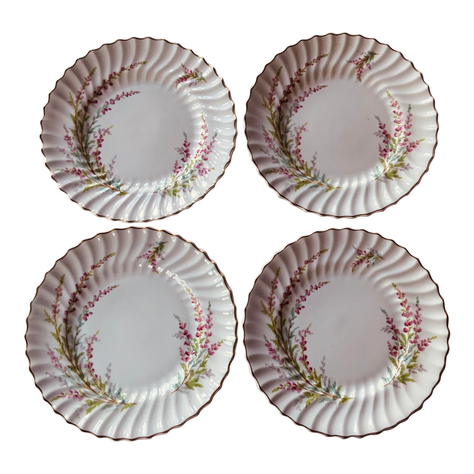 Royal Doulton "Bell Heather" Hand-Painted Dinner Plates - Set of 4 ...