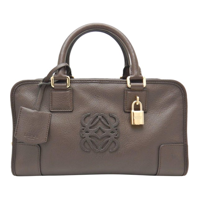 Loewe Amazona 28 Handbag Anagram Leather Brown 251571 | Chairish