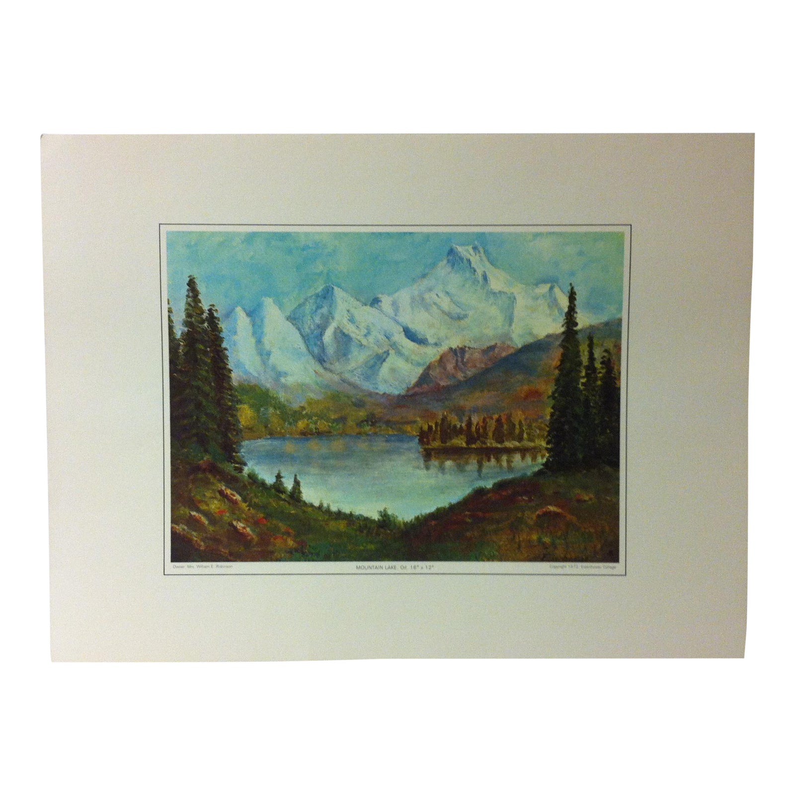 Color Print of an Eisenhower Painting, "Mountain Lake" by Dwight D ...