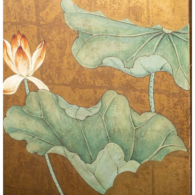 Robert Crowder Japanese Hand-Painted Six Panel Screen | Chairish