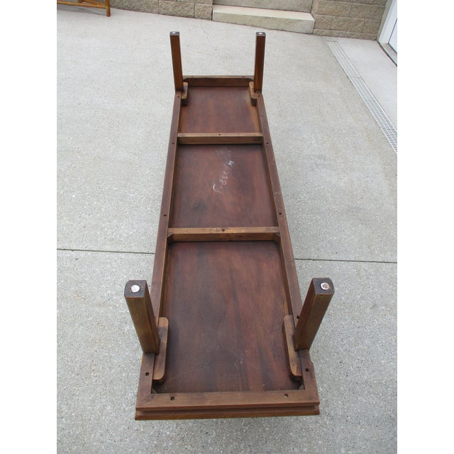 Danish Modern Style Floating Top Long Coffee Table | Chairish