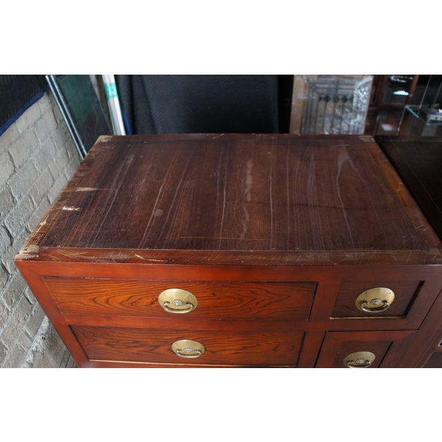 Late 20th Century Vintage Japanese Elm Tansu Step Media Tv Cabinet ...