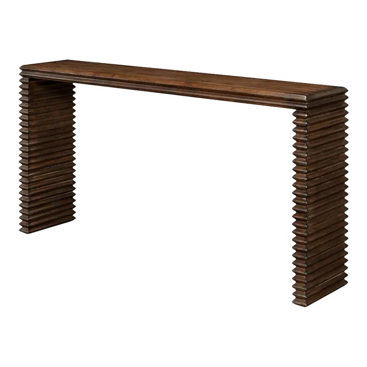 Modern Stacked Pine Console Table | Chairish
