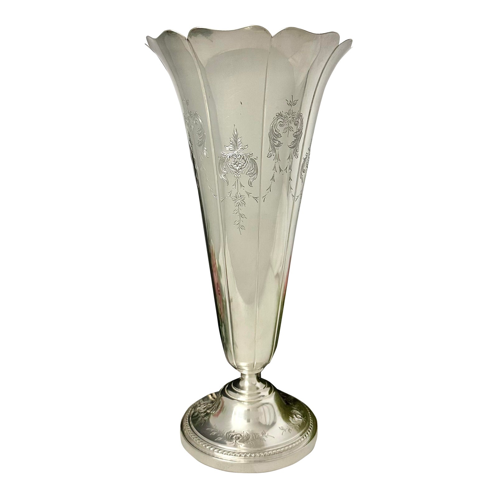 Vintage Sterling Silver Trumpet Vase P260 Flower Vase | Chairish
