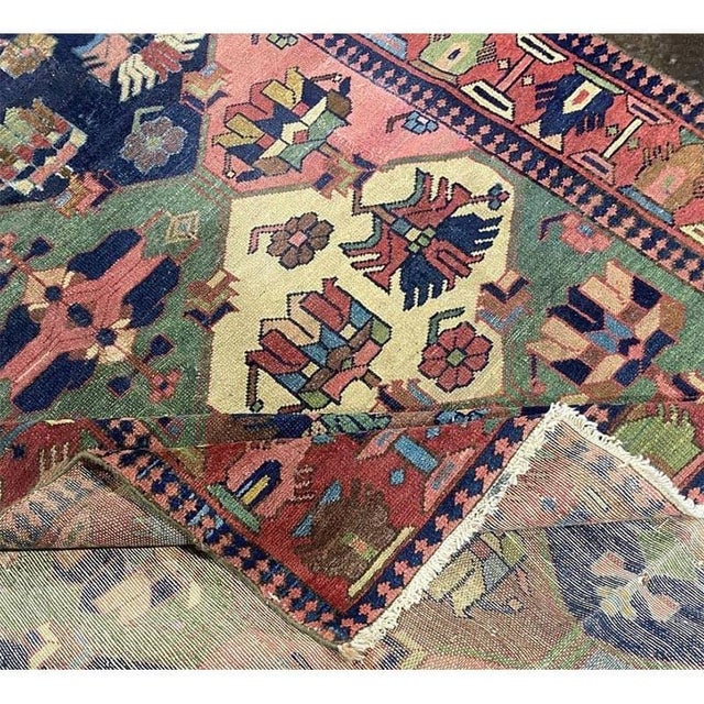 1950s Old Persian Bakhtiari Area Rug 4x9 | Chairish