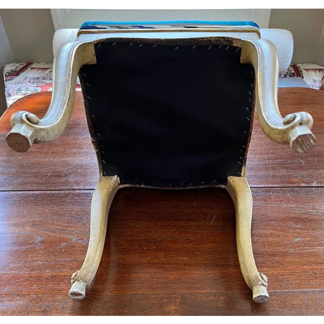 Vintage Thomas De Angelis Stool in Manuel Canovas Silk Stripe Fabric ...