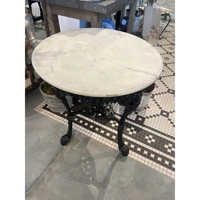 Early 20th Century English Cast Iron "Brittania" Pub Table | Chairish