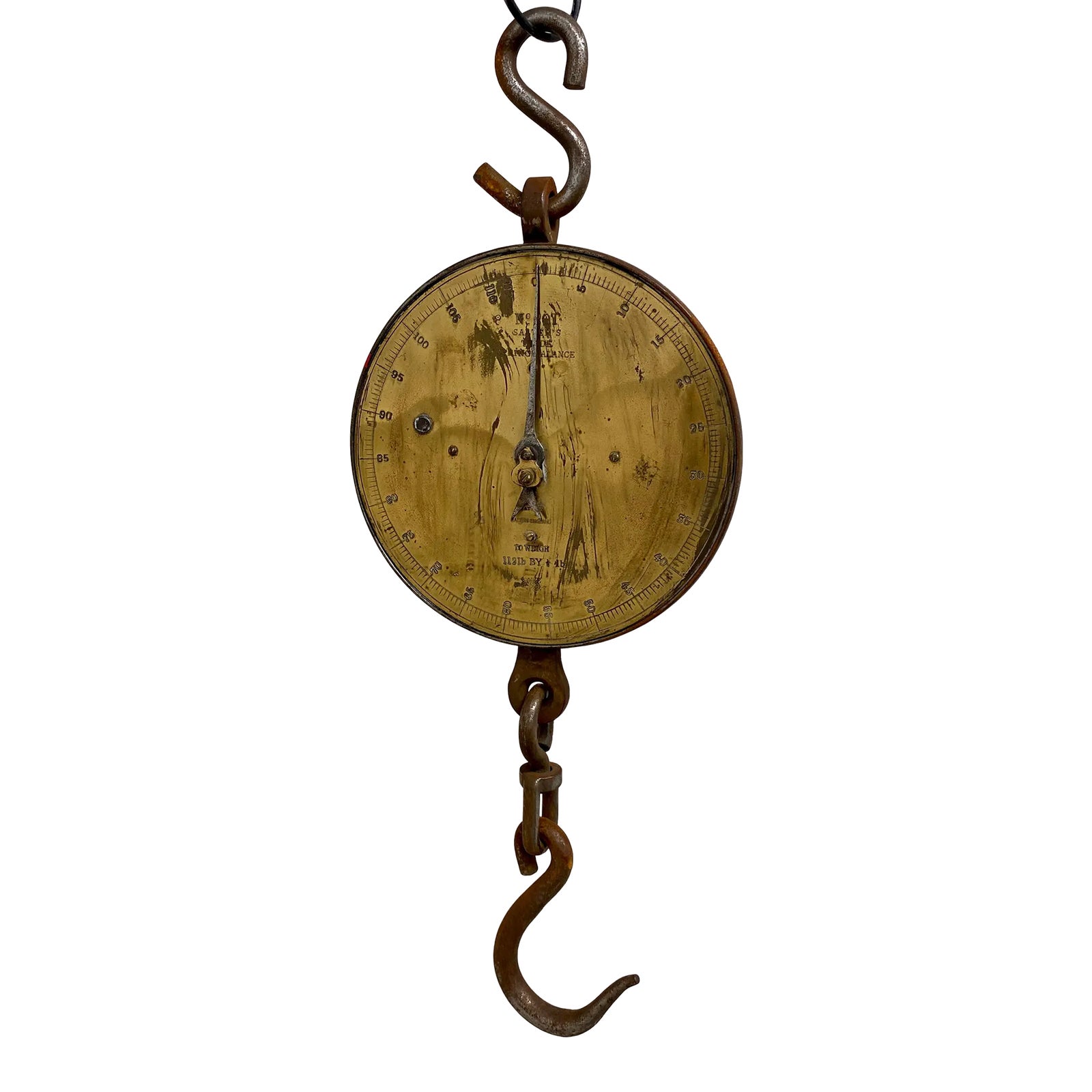 Antique Brass Salter Model 20t Spring Balance Scale With 112 Lb ...