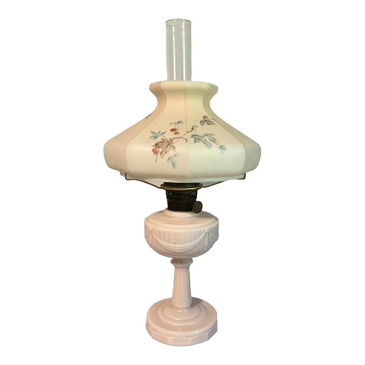 Vintage Aladdin 1940ss Alacite Lincoln Drape Converted Oil Lamp W ...