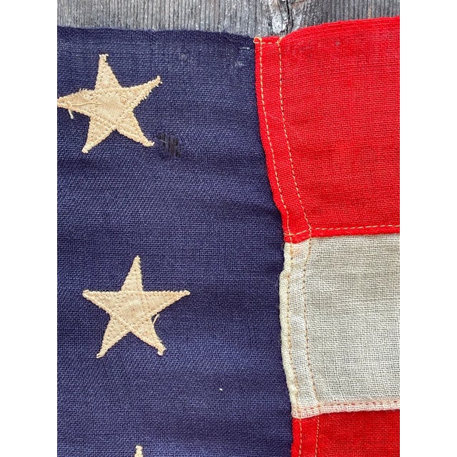 1920s Hand Stitched 48 Star American Flag with Sewn Stars | Chairish