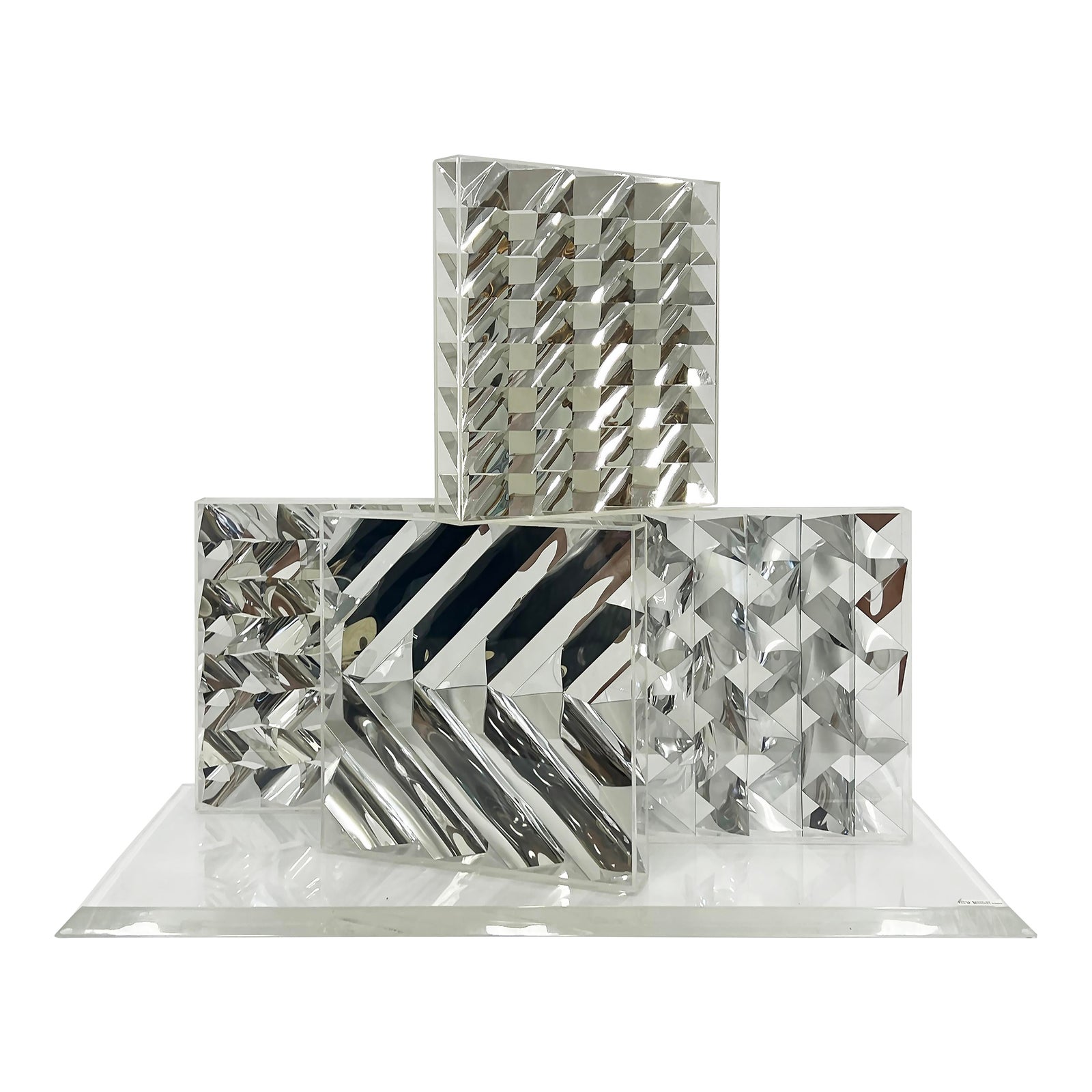 Large Abstract Vintage Acrylic, Lucite Sculpture by Michael Michaeledes ...