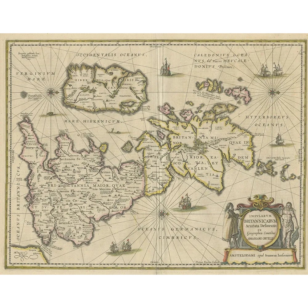 Antique Map of the Ancient British Isles by Janssonius, 1640 | Chairish