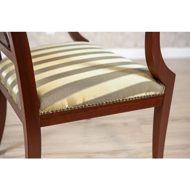 Pair of Armchairs Circa 1980s/1990s Classicizing Forms in Striped ...