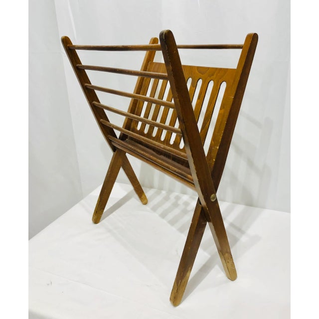 Vintage Mid Century Modern Magazine Rack | Chairish