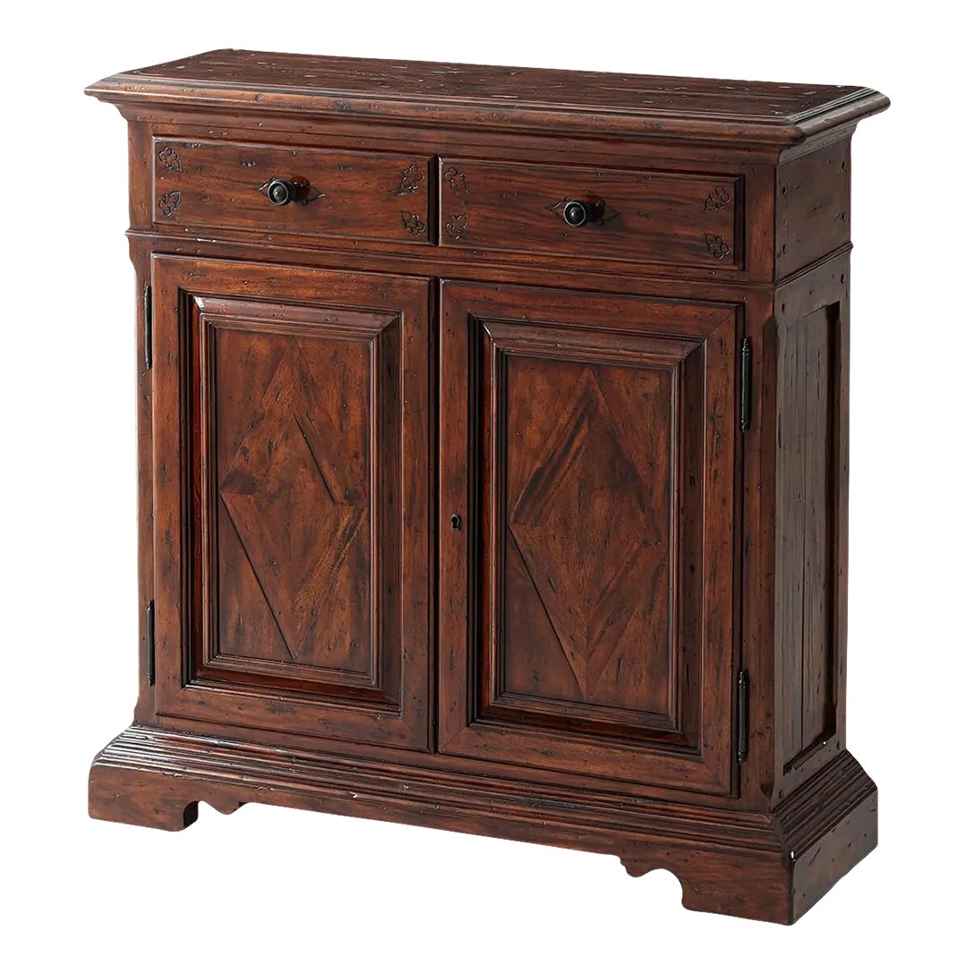 George III Antiqued Wood Side Cabinet | Chairish