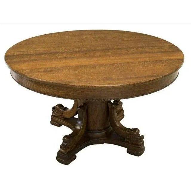 19th Century American Empire Carved Dolphin Table | Chairish