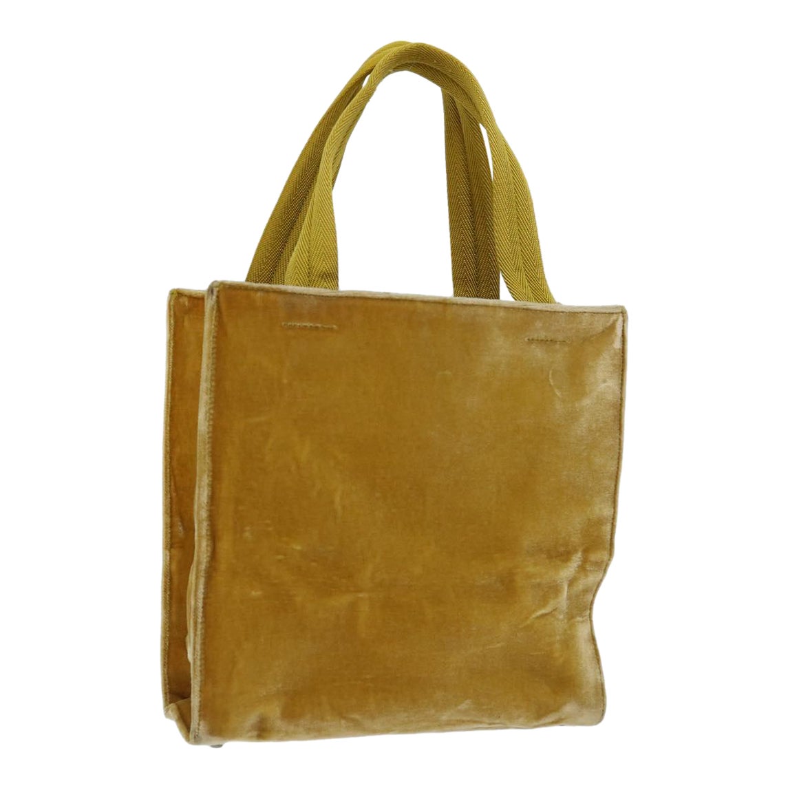 Prada Hand Bag Velor Yellow Auth Ar11643B | Chairish