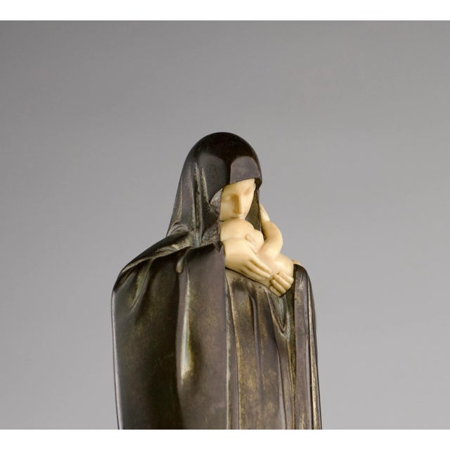 Lucienne Heuvelmans, Art Deco Virgin and Child, 1920s, Bronze | Chairish