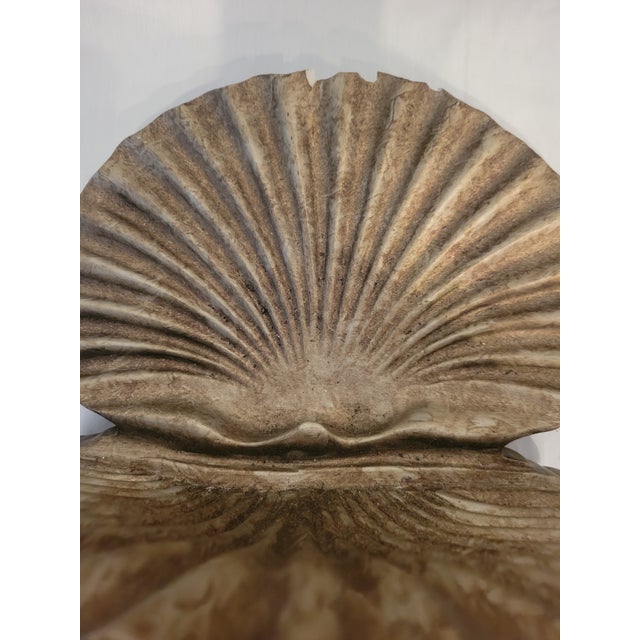 Vintage Coastal Regency Large Sea Clam Conch Shell Form Gold Silver ...