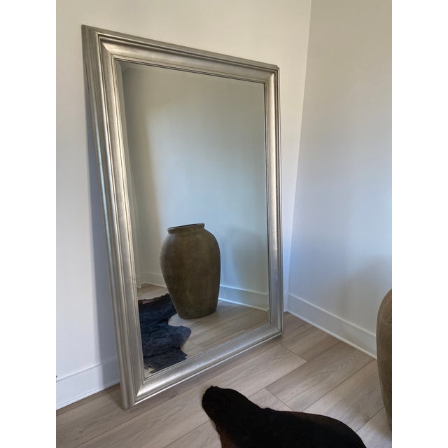 Modern Silver Wall Mirror | Chairish