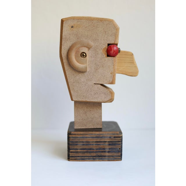 Mid Century Folk Art Plywood Sculpture Whimsical Man | Chairish